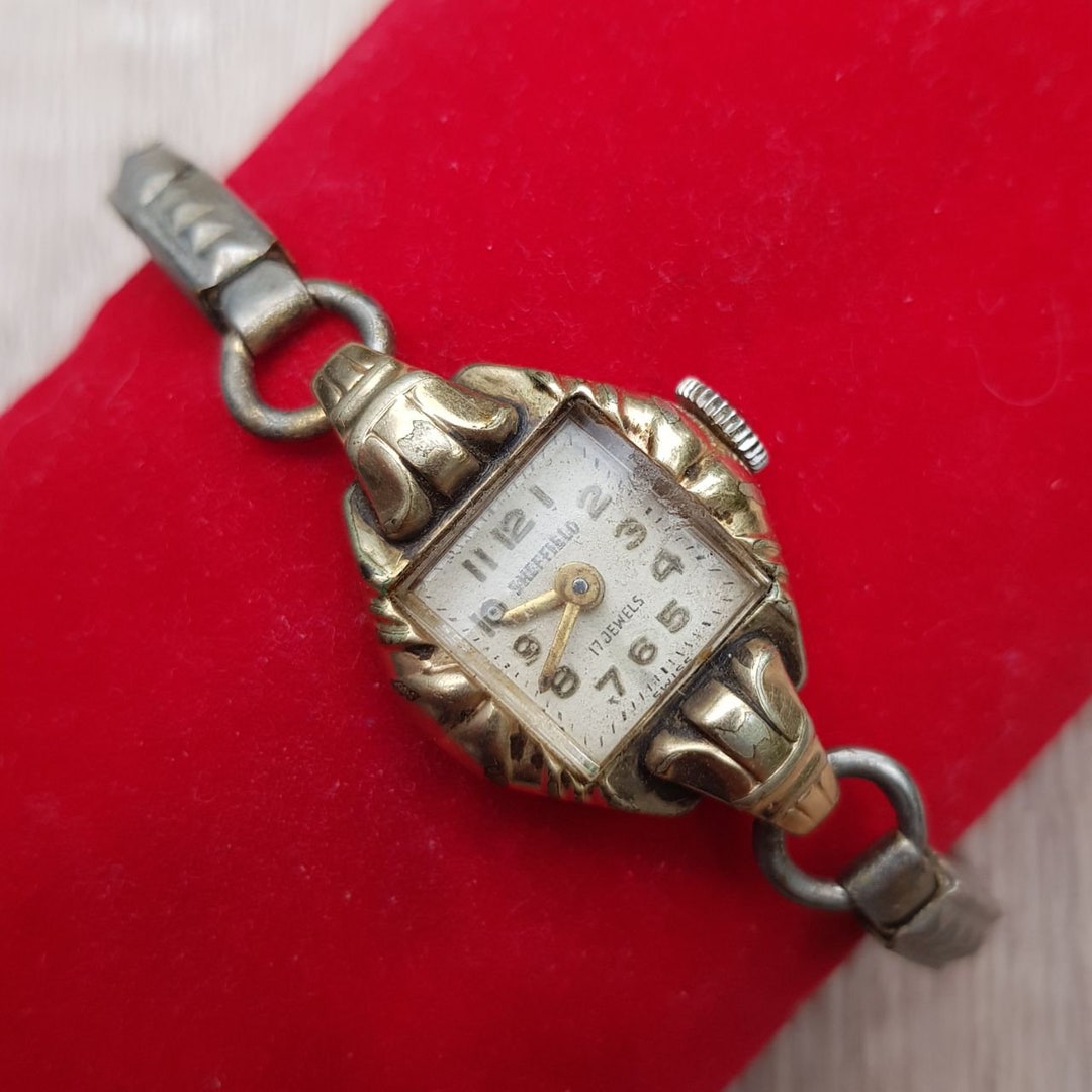 Sheffield Swiss Ladies Wrist Watch 17 Jewels 10K Rolled Gold Plate ...