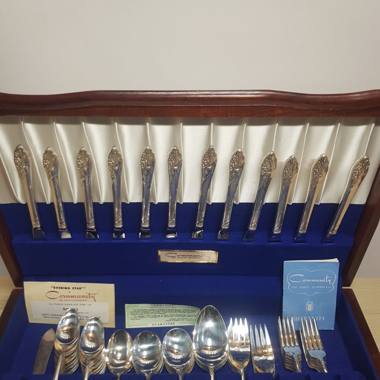 Oneida Community Evening Star Flatware Set of 78 Pieces in Original ...