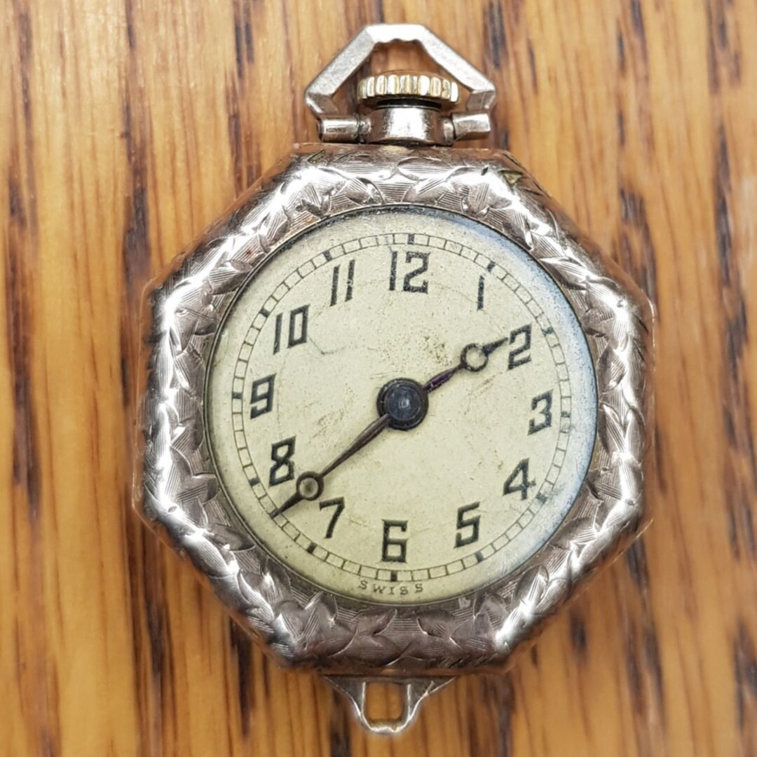 A. Lecoultre Swiss Ladies Octagon Pocket Pendant Watch 15 Jewels 10K ...