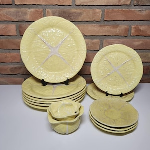 Secla Yellow Cabbage Majolica Portugal Dinnerware - Etsy