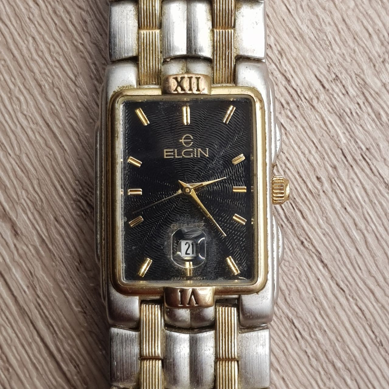 Elgin Men's Quartz Wrist Two Tone Watch FM333-040 Working - Etsy
