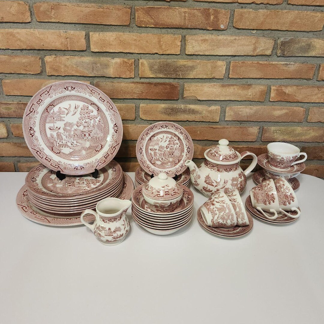 Churchill Rosa Pink Willow Dinnerware Set Made in England - Etsy
