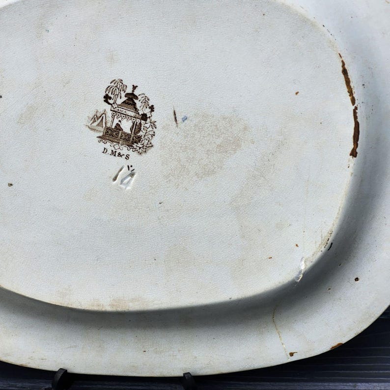 Antique David Methven and Sons Damascus Scottish Transferware Platter ...