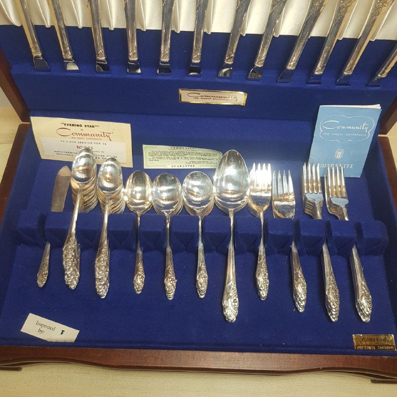 Oneida Community Evening Star Flatware Set of 78 Pieces in Original ...