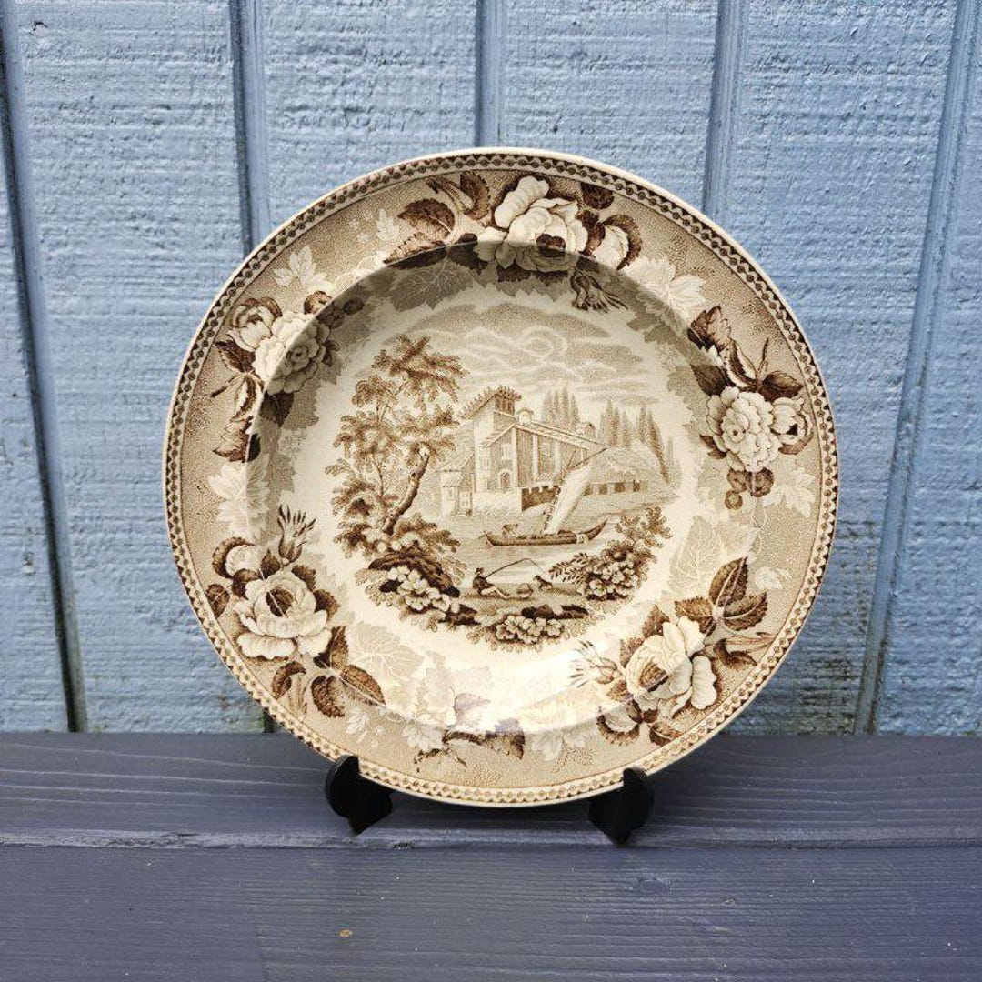 Wedgwood Brown Transferware Bowl - Etsy