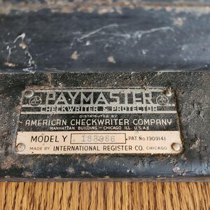 Paymaster Checkwriter & Protector Model Y USA - Etsy