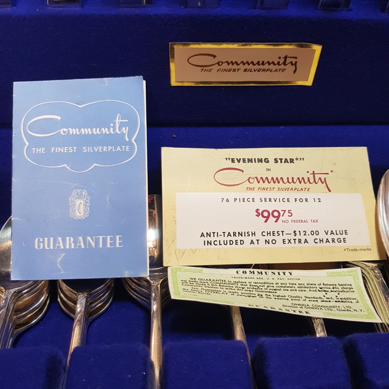 Oneida Community Evening Star Flatware Set of 78 Pieces in Original ...