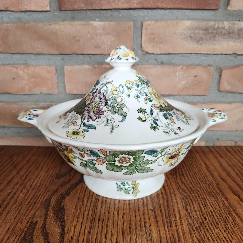 Mason's Patent Ironstone China Strathmore England C4897 Green Floral ...