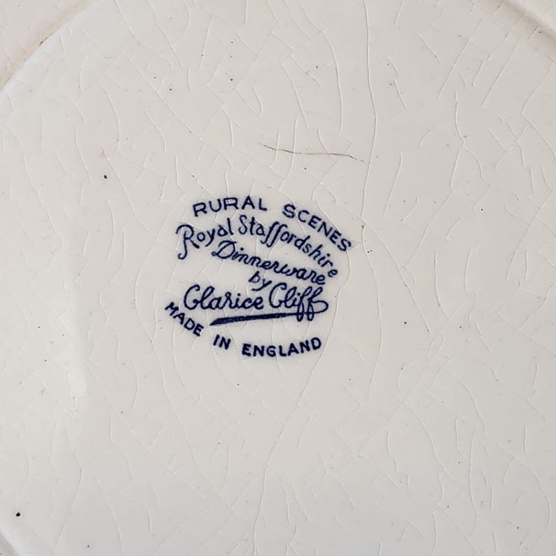 Royal Staffordshire by Clarice Cliff Rural Scenes Dinner Plate England ...