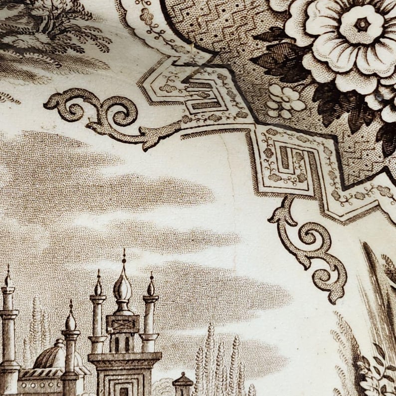 Antique David Methven and Sons Damascus Scottish Transferware Platter ...