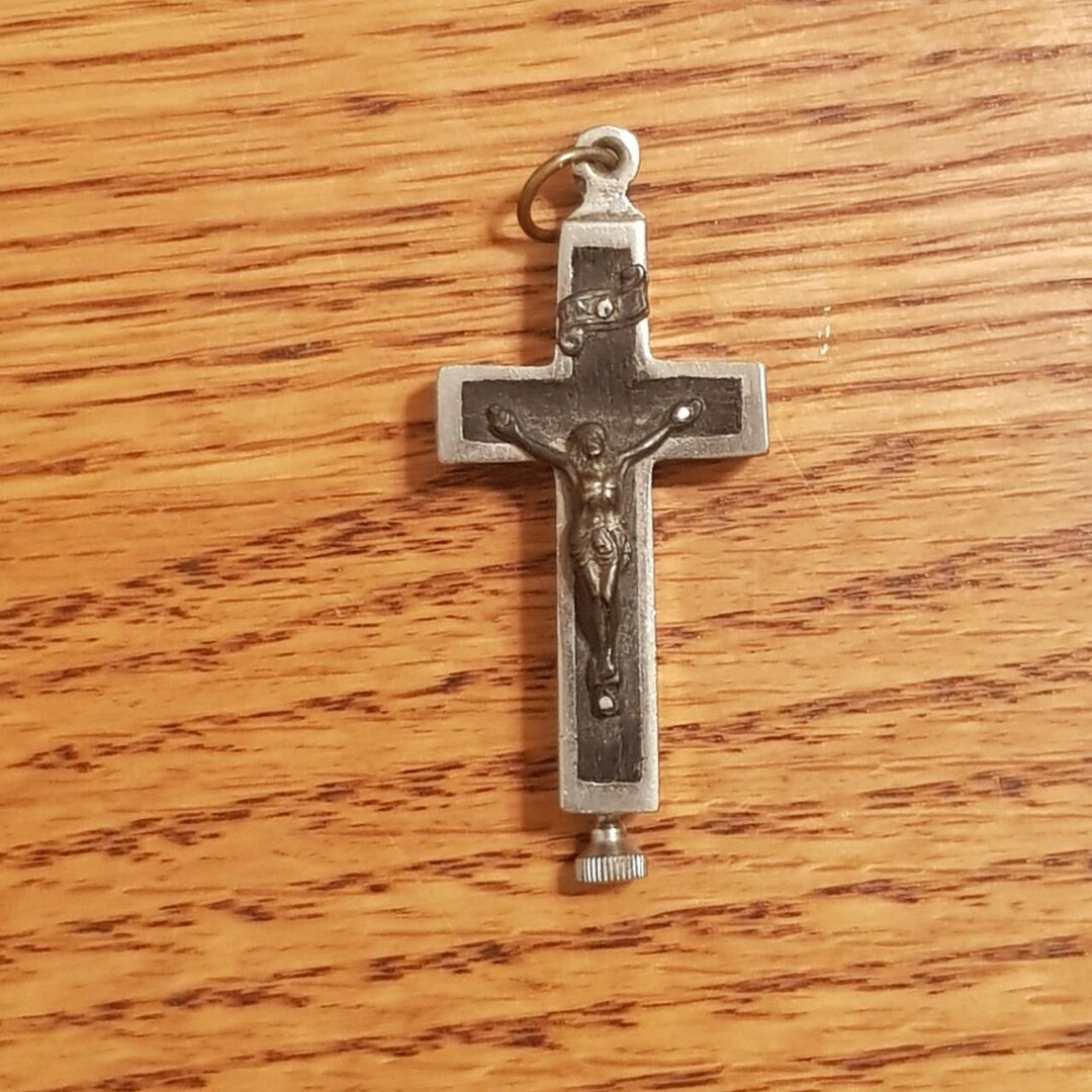 Antique German Crucifix Reliquary Pendant With Relics - Etsy