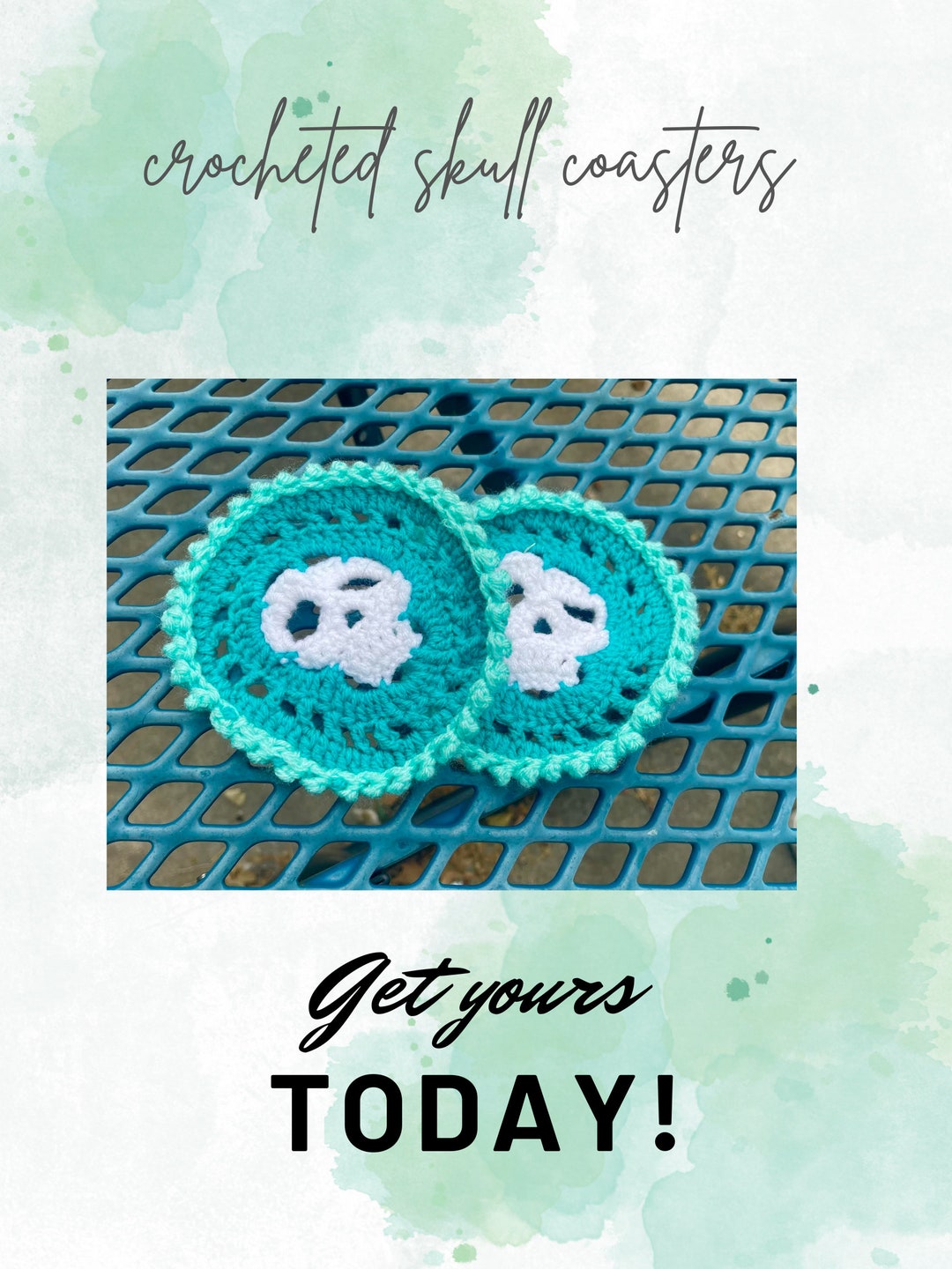 Crocheted Skull Coasters - Etsy
