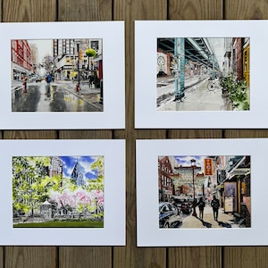 Northeastern University Quad Painting. Matted Watercolor Print, Wall ...