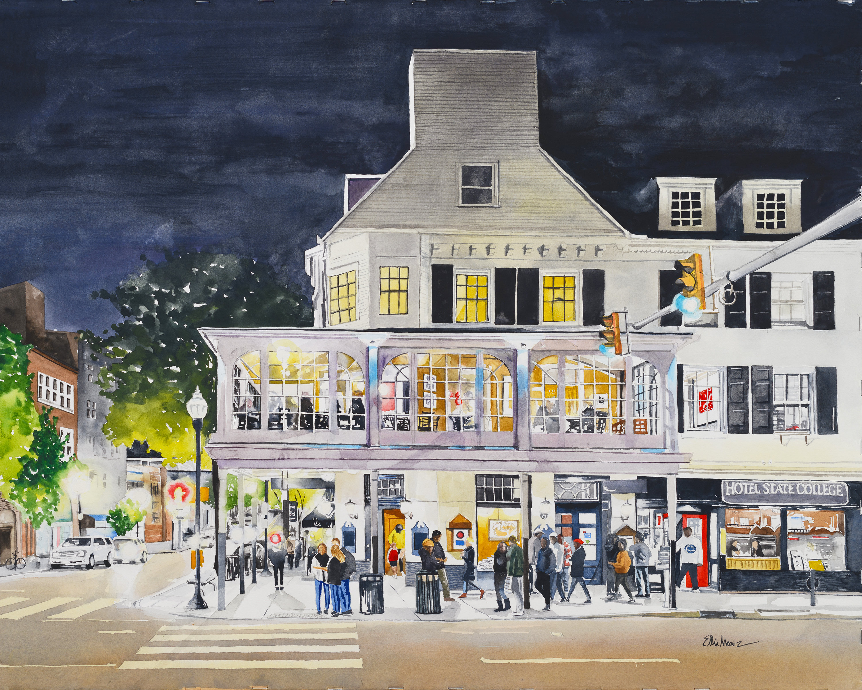 The Corner Room, Penn State. Matted Watercolor Print - Etsy