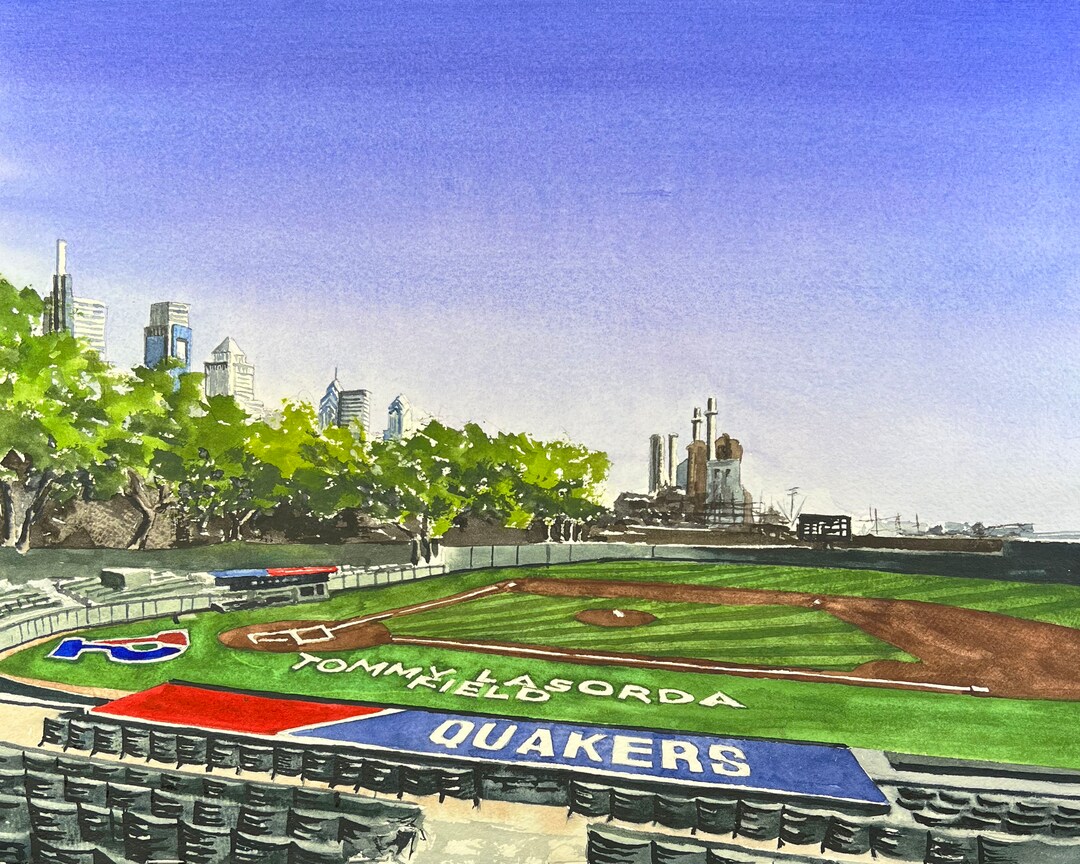 Upenn Mieklejohn Baseball Stadium Watercolor Painting Matted Print. - Etsy