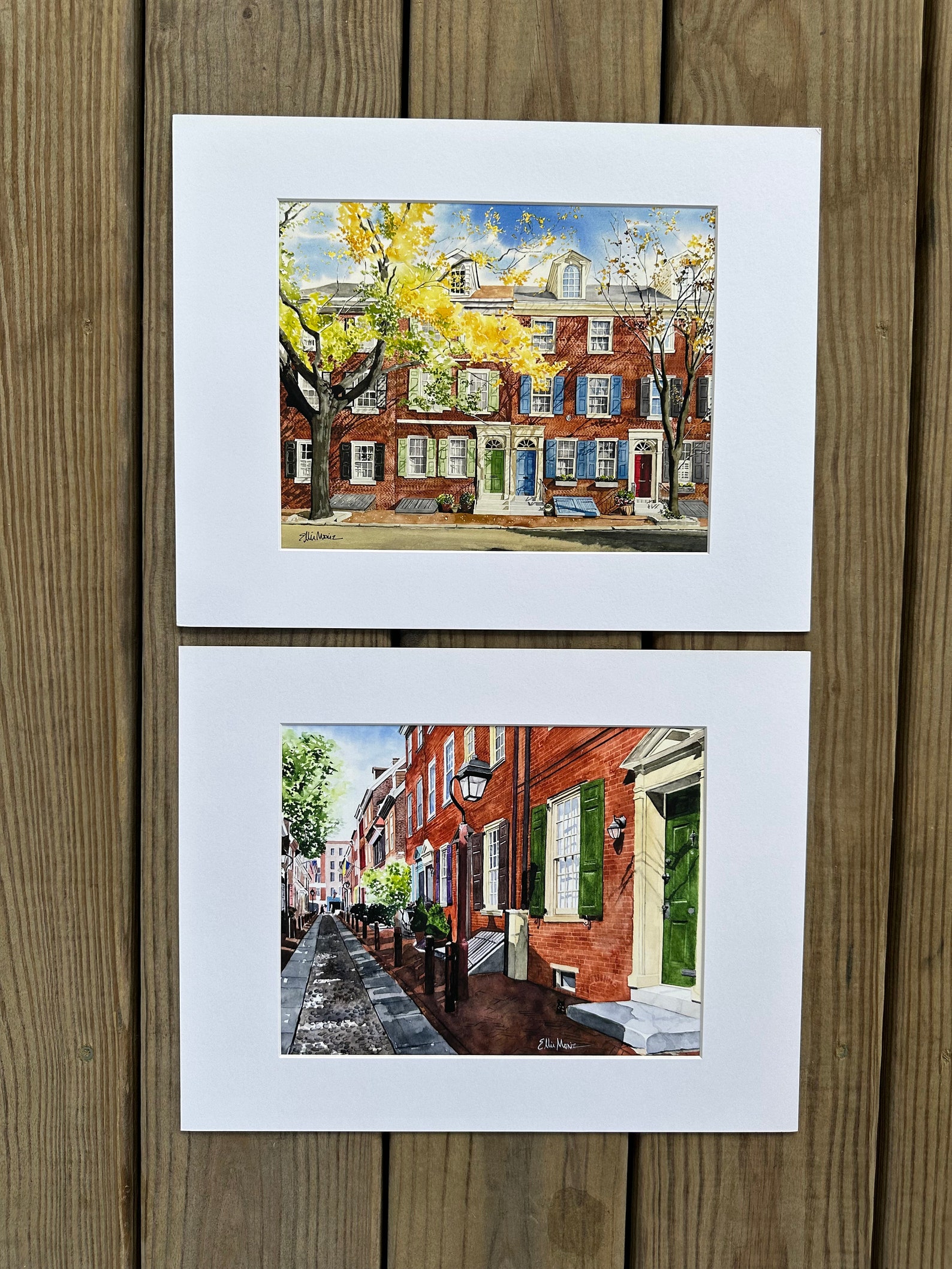 University of Pennsylvania Locust Walk. Philadelphia Watercolor Matted ...