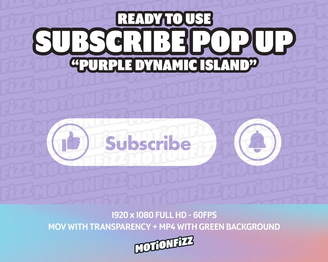 Animated Subscribe Pop-up - Dynamic Island Purple | Social Media ...