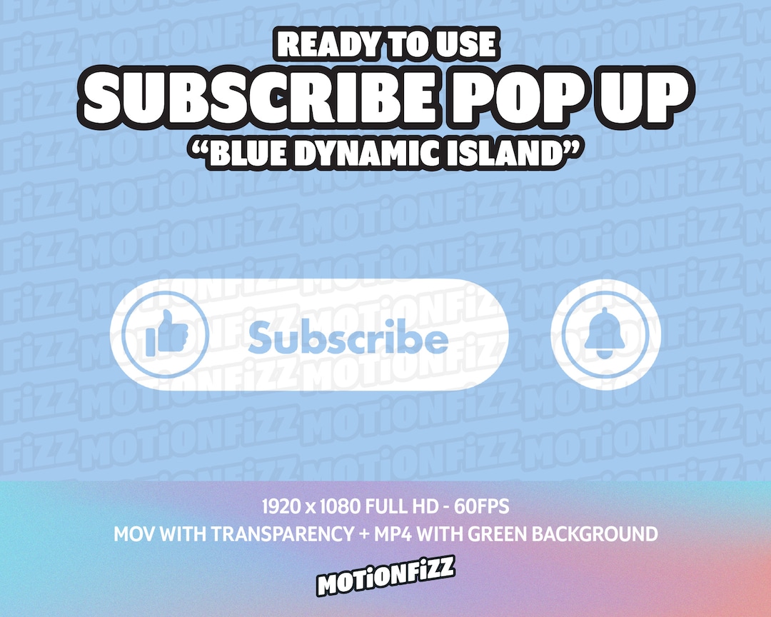 Animated Subscribe Pop-up - Dynamic Island Blue | Social Media ...