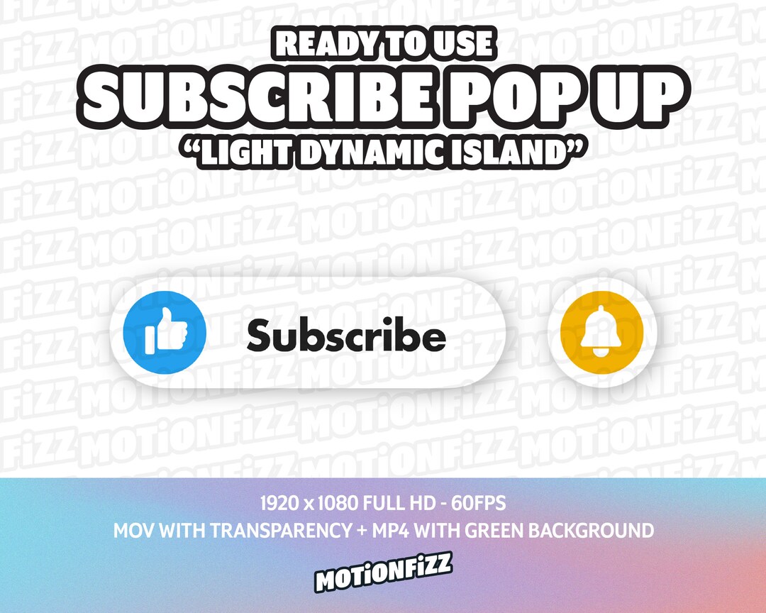 Animated Subscribe Pop-up - Dynamic Island Light | Social Media ...