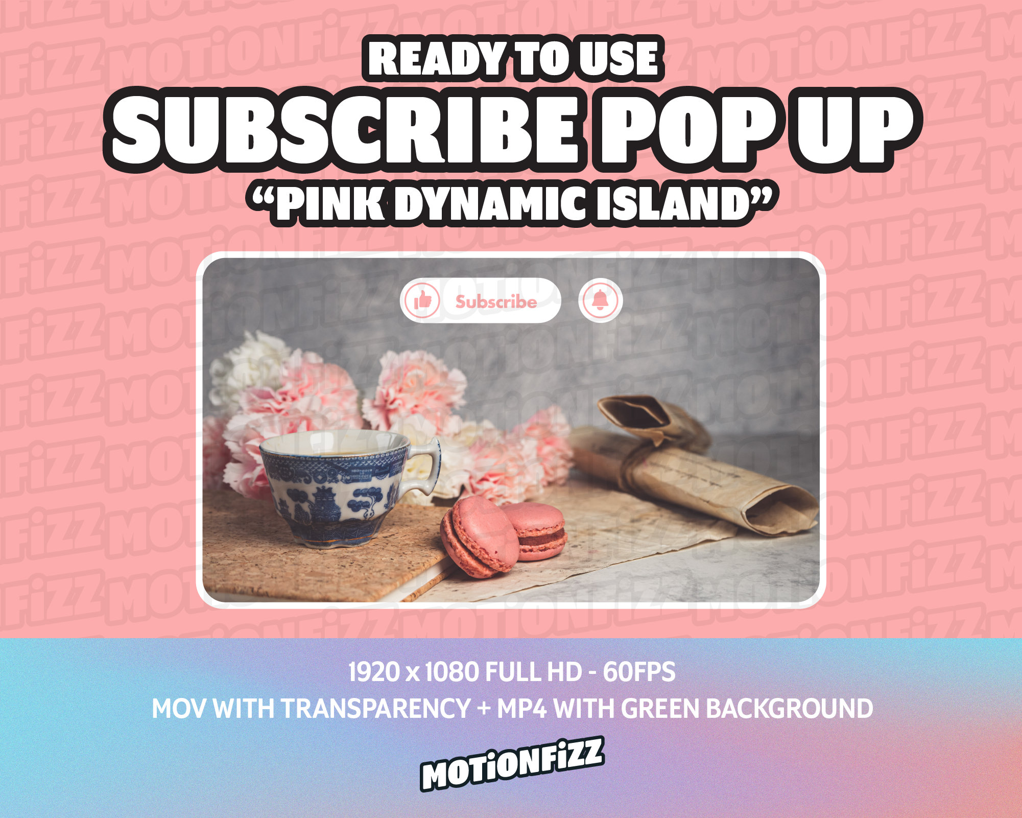 Animated Subscribe Pop-up - Dynamic Island Pink | Social Media ...
