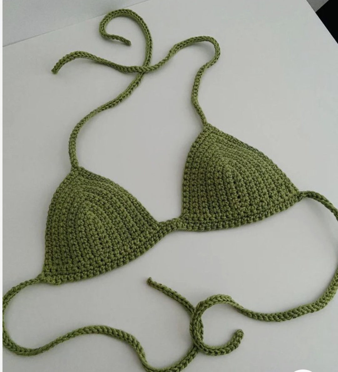 Crochet Bikini Top, Handmade Swimwear. 100% Cotton Bikini, Swimwear ...