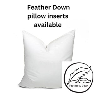 Linen Jacobean Designer Pillow Cover With Zipper 18x18 20x20 22x22 Black Feather Down, Down ...