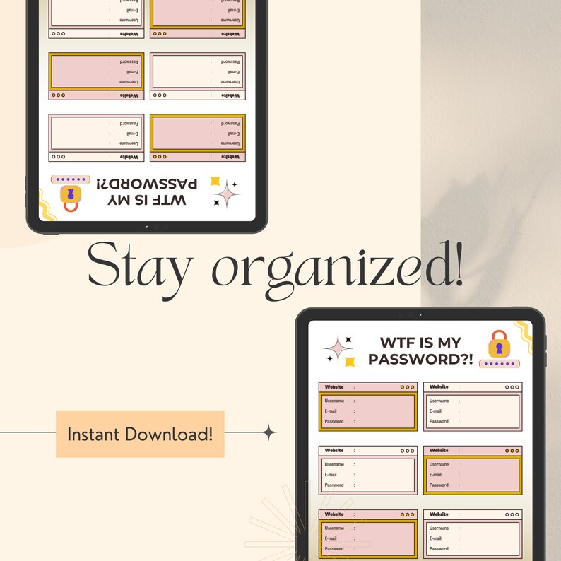 WTF is My Password?! Password Tracker Digital Download, Printable ...