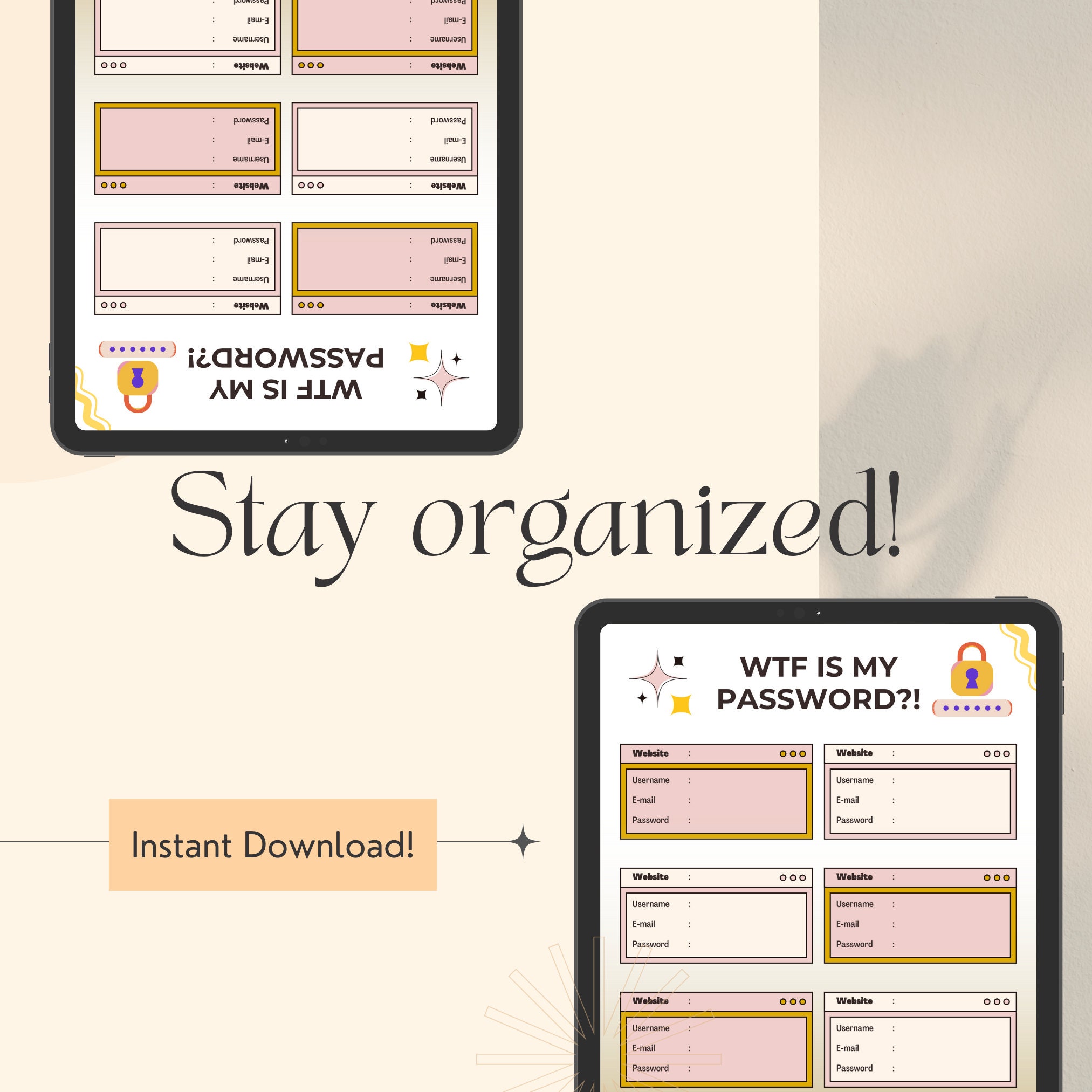 WTF is My Password?! Password Tracker Digital Download, Printable ...
