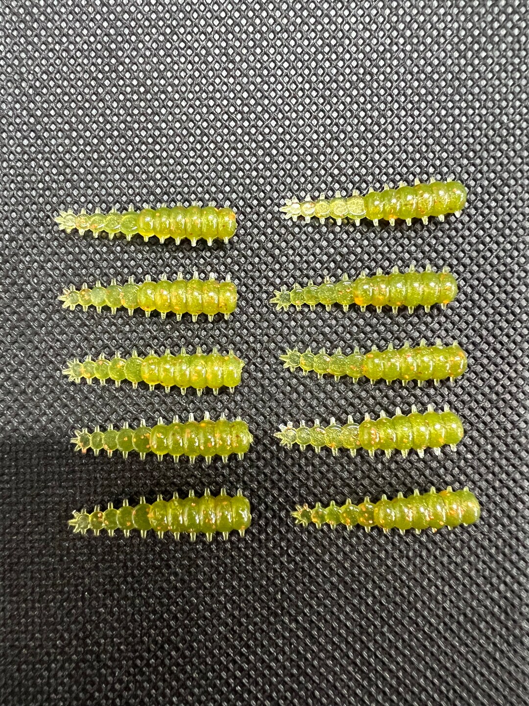 Soft Plastic Lures Micro Baits 1.1 Inch Battle Grub Pearl Green Pumpkin ...