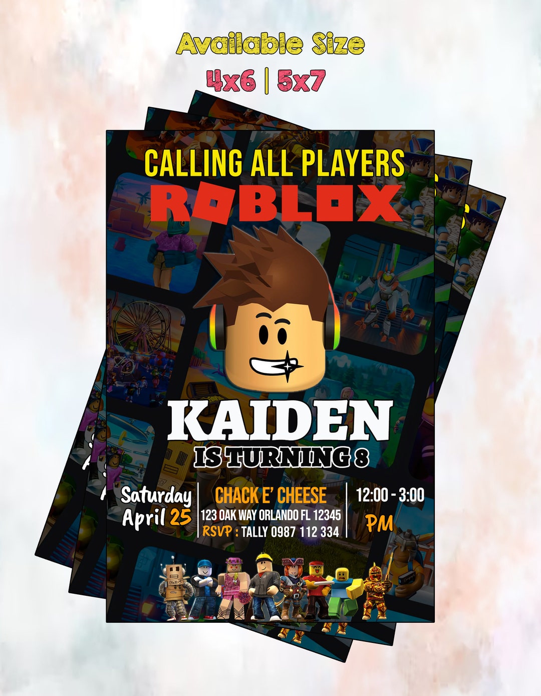 Digital Invite - Roblox Birthday Invitation - Etsy