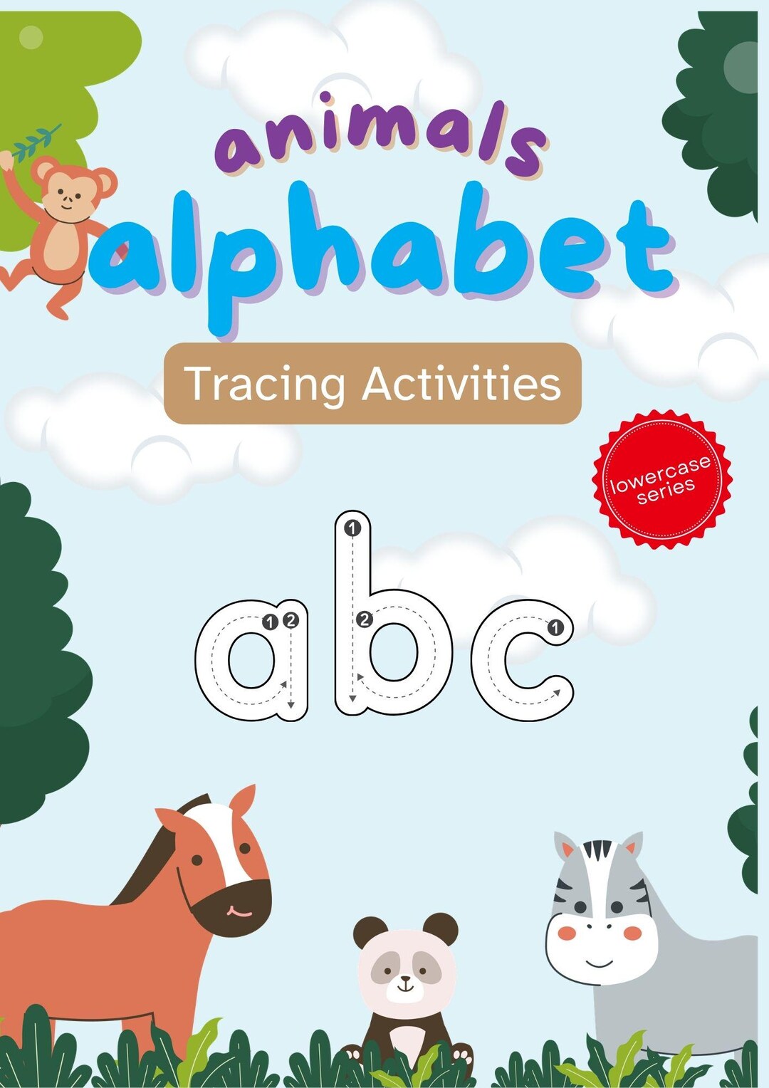 26 Printable Animal Tracing Alphabet | Preschool-kdg Phonics Literacy ...
