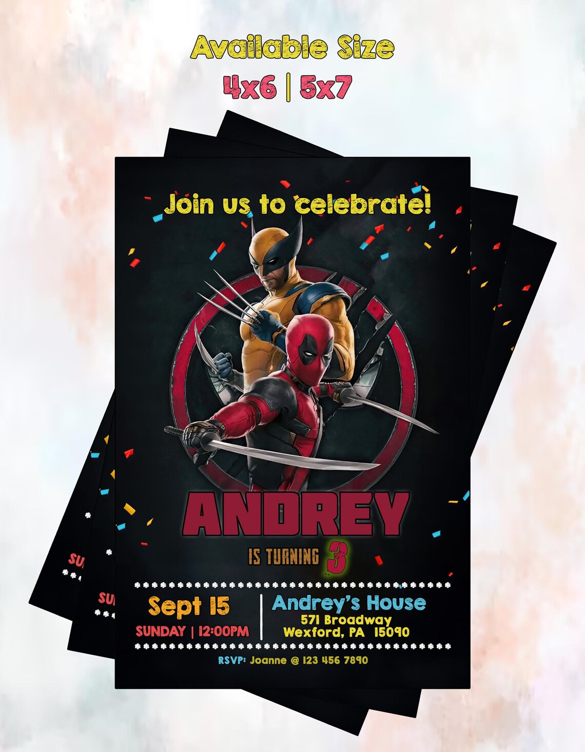 Digital Invite Deadpool Birthday Invitation - Etsy