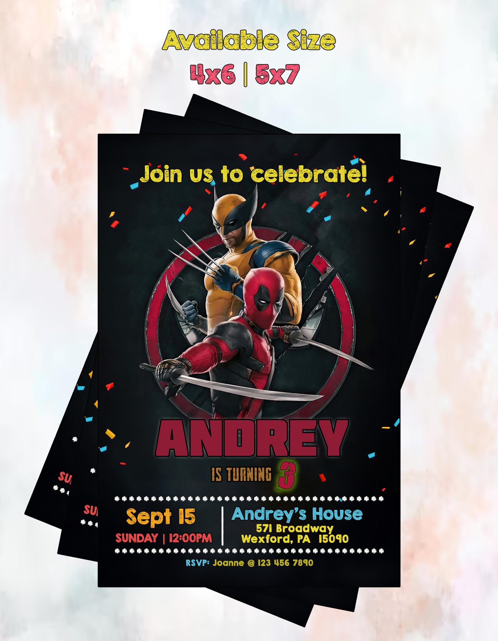 Digital Invite Deadpool Birthday Invitation - Etsy