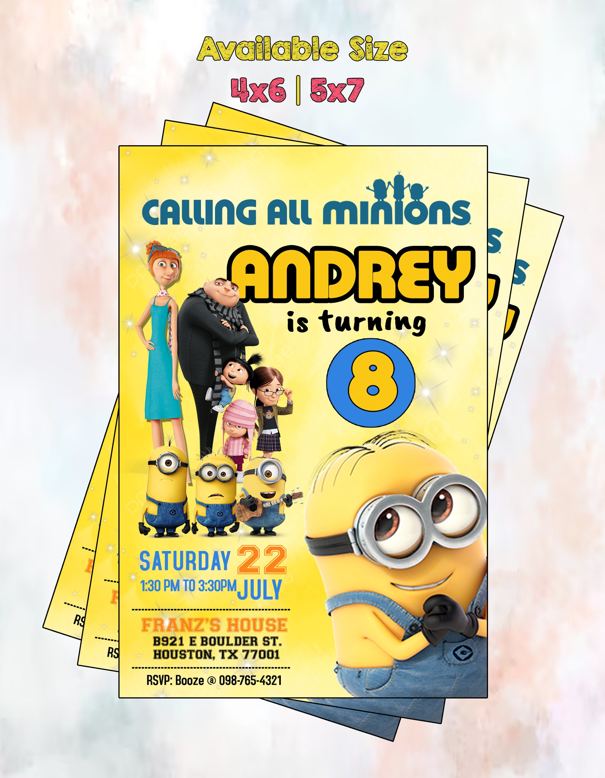 Invitaciones De Cumpleaños Imprimibles De Mi Villano Favorito En Blanco