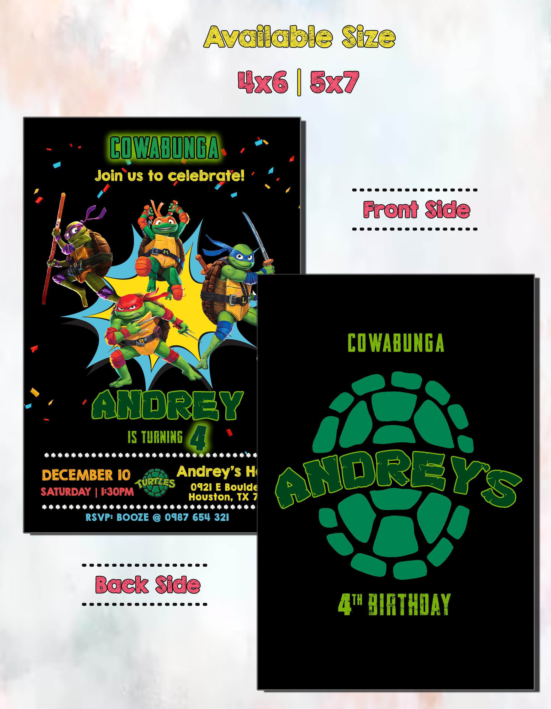Digital Invite - Ninja Turtles Birthday Invitation - Etsy