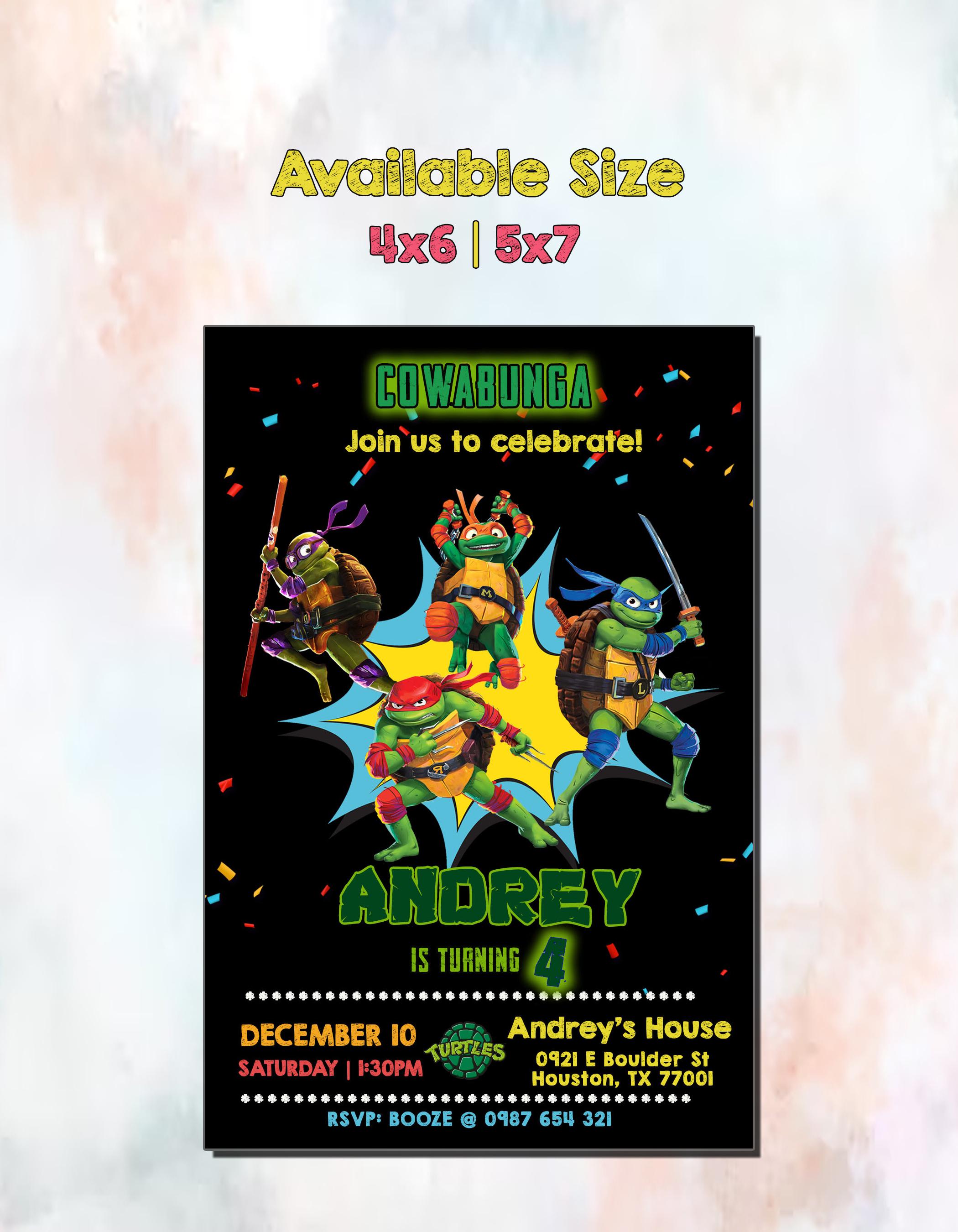 Digital Invite - Ninja Turtles Birthday Invitation - Etsy