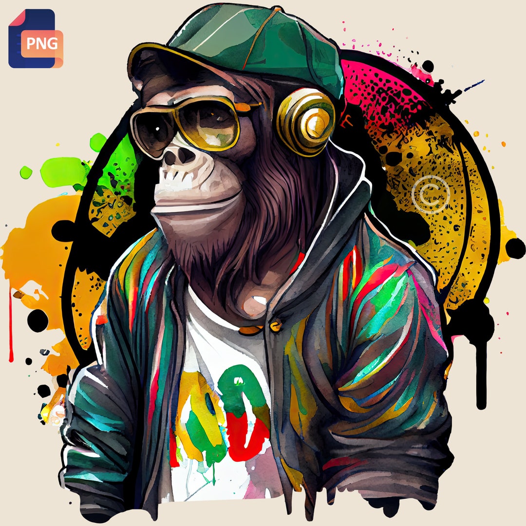MONKEY Png Watercolor Sublimation Digital Download, Monkey Sublimation ...