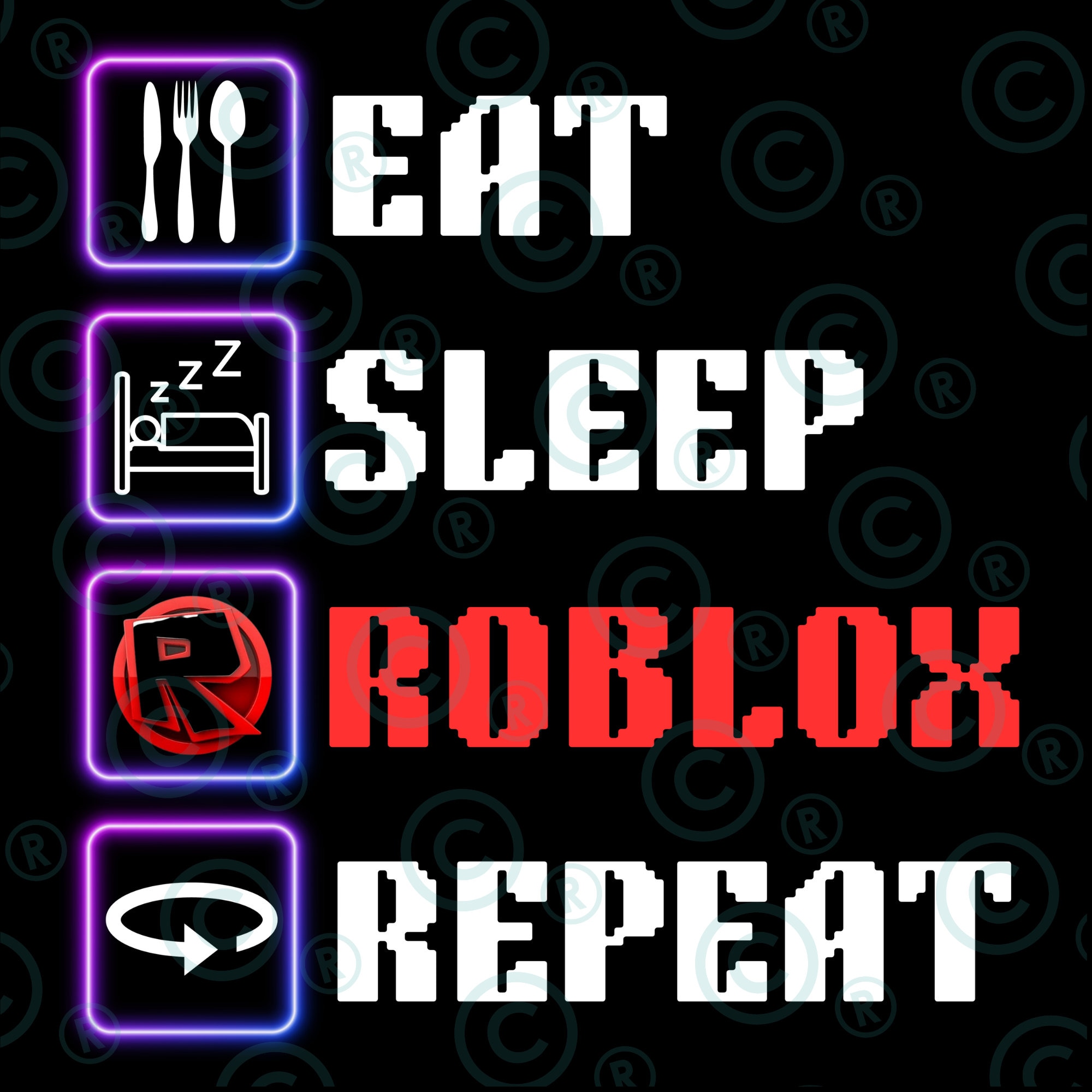 Eat Sleep Roblox Repeat Shirt Png Roblox Shirt Png Gamer Etsy