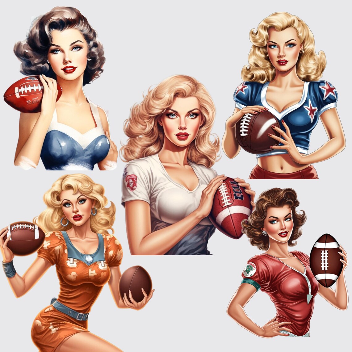 10 Football Pin Up Girls Clipart Png Pin Up Girls Clipart Vintage