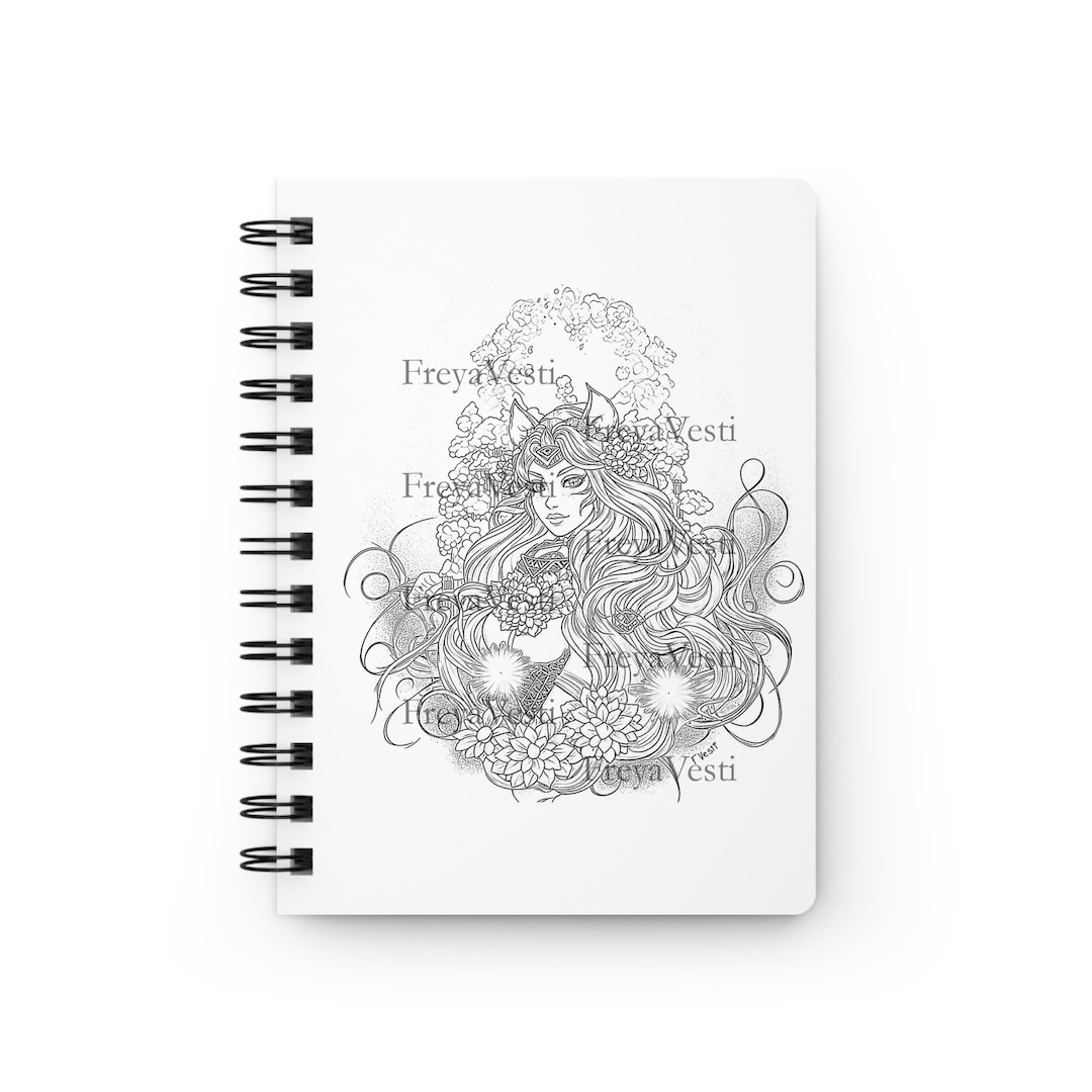 Magical Fox Girl Coloring Page Illustration Line Art (JPG and PDF ...