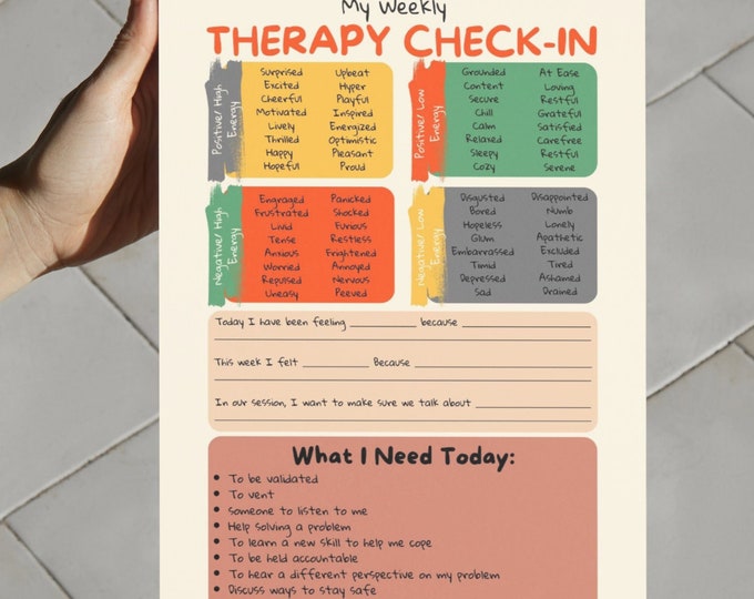 Weekly Therapy/counseling Check in Sheet, Digital Download - Etsy