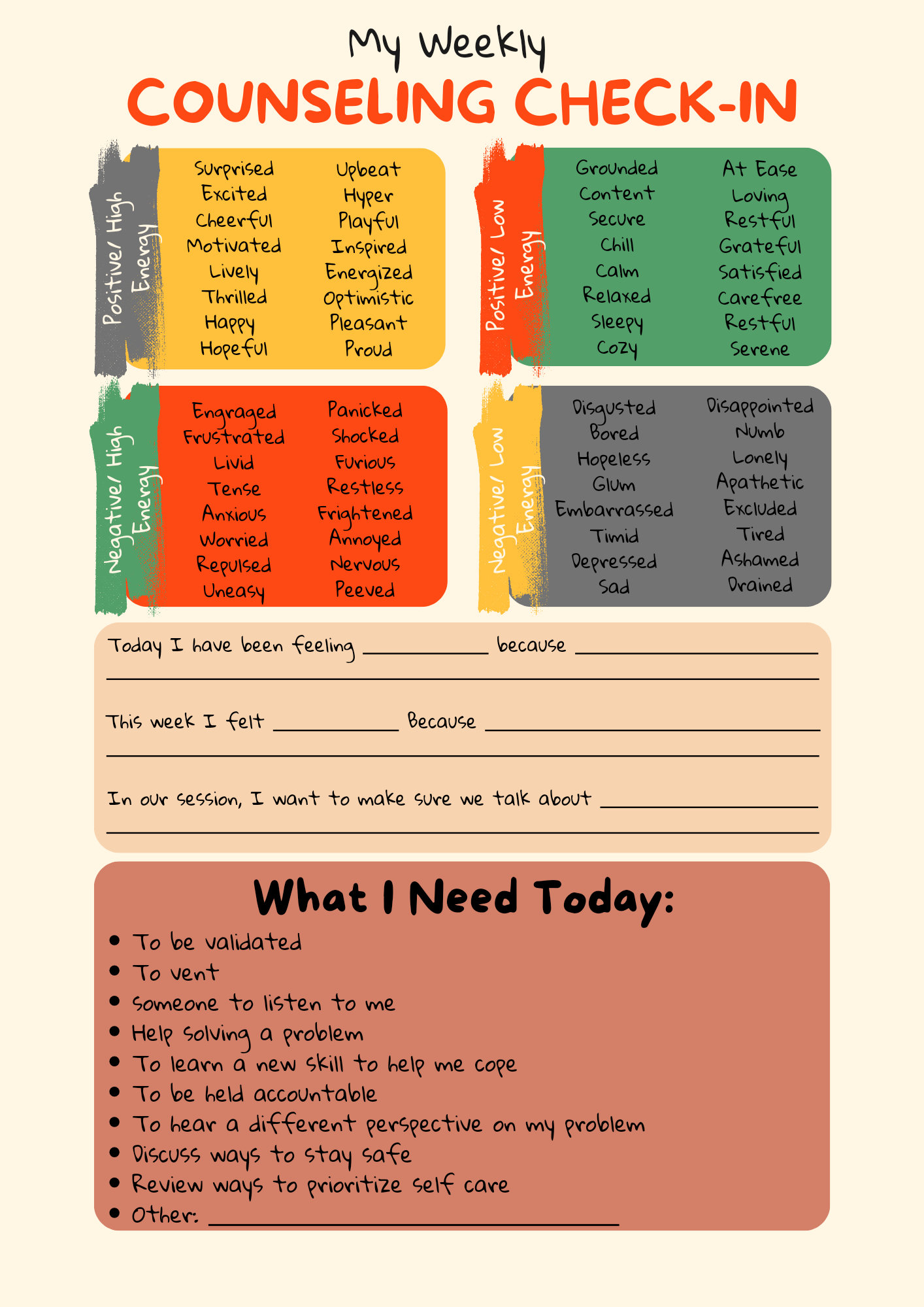Weekly Therapy/counseling Check in Sheet, Digital Download - Etsy Weekly Therapy/counseling Check in Sheet, Digital Download - Etsy