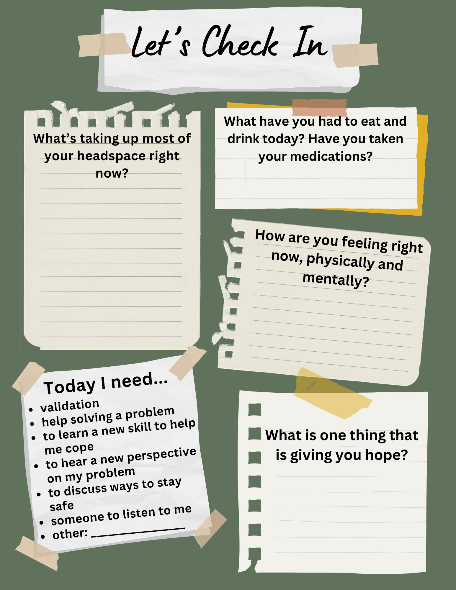 Check in Sheet, Therapy Check In - Etsy Check in Sheet, Therapy Check In - Etsy