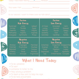 Counseling/therapy Check in Sheet - Etsy