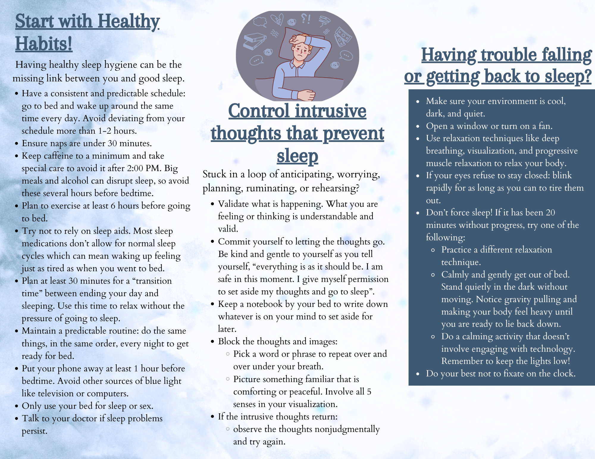 Sleep Hygiene Educational Brochure-therapy Psychoeducation - Etsy