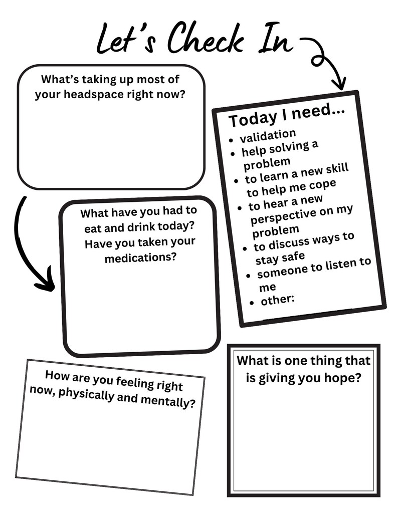 Therapy Client Check-in Sheet: Weekly Self-assessment (PDF) - Etsy