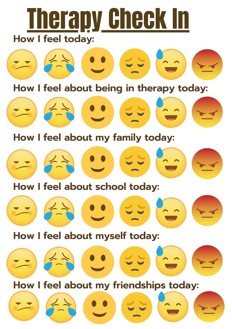 Therapy Check in Sheet Emotion Focused - Etsy