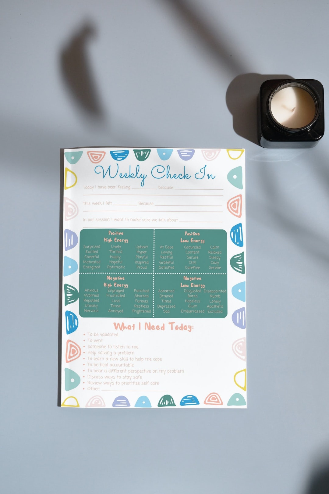 Counseling/therapy Check in Sheet - Etsy