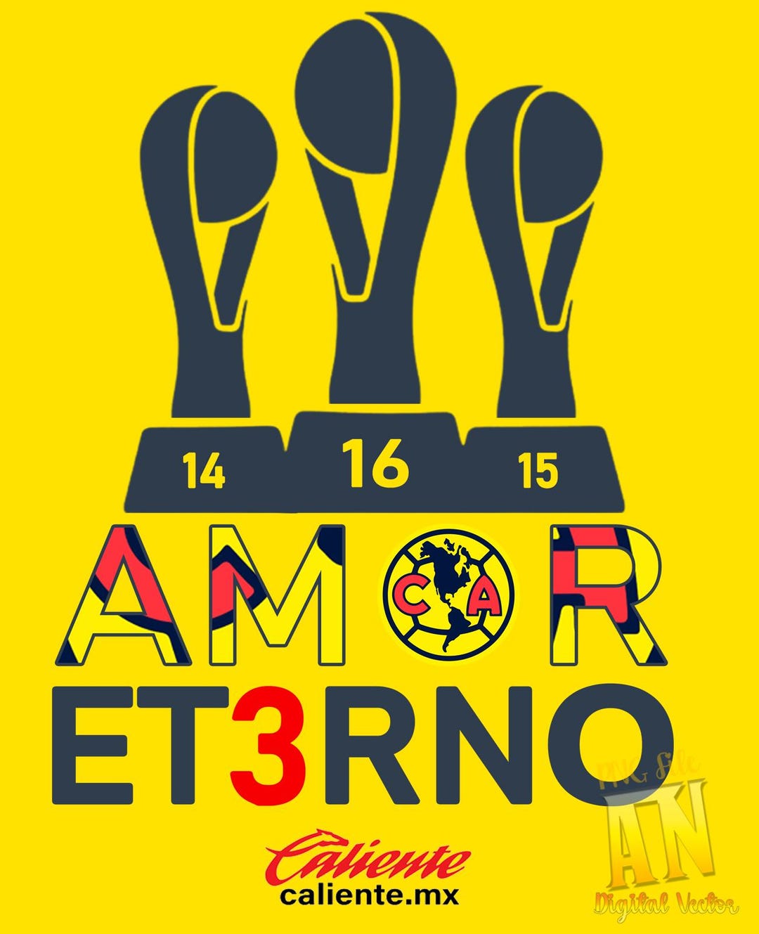 Club America Amor Et3rno Tricampeon Shirt Playera 2024 Grande De ...