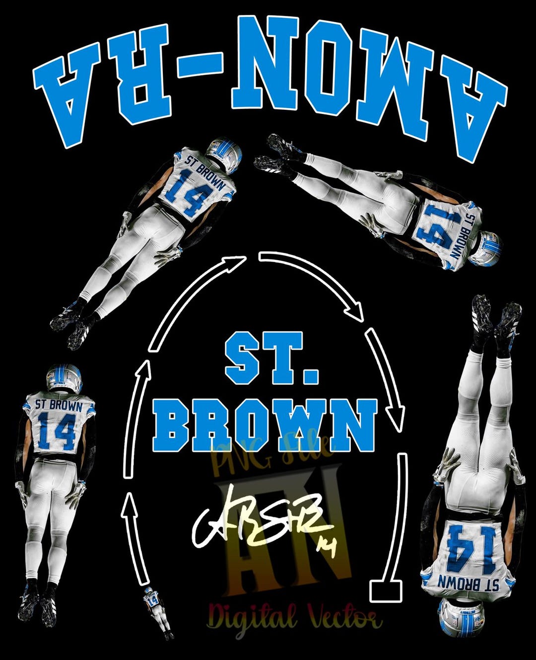 Amon-ra St Brown Headstand Shirt American Football Fan Gift Detroit ...